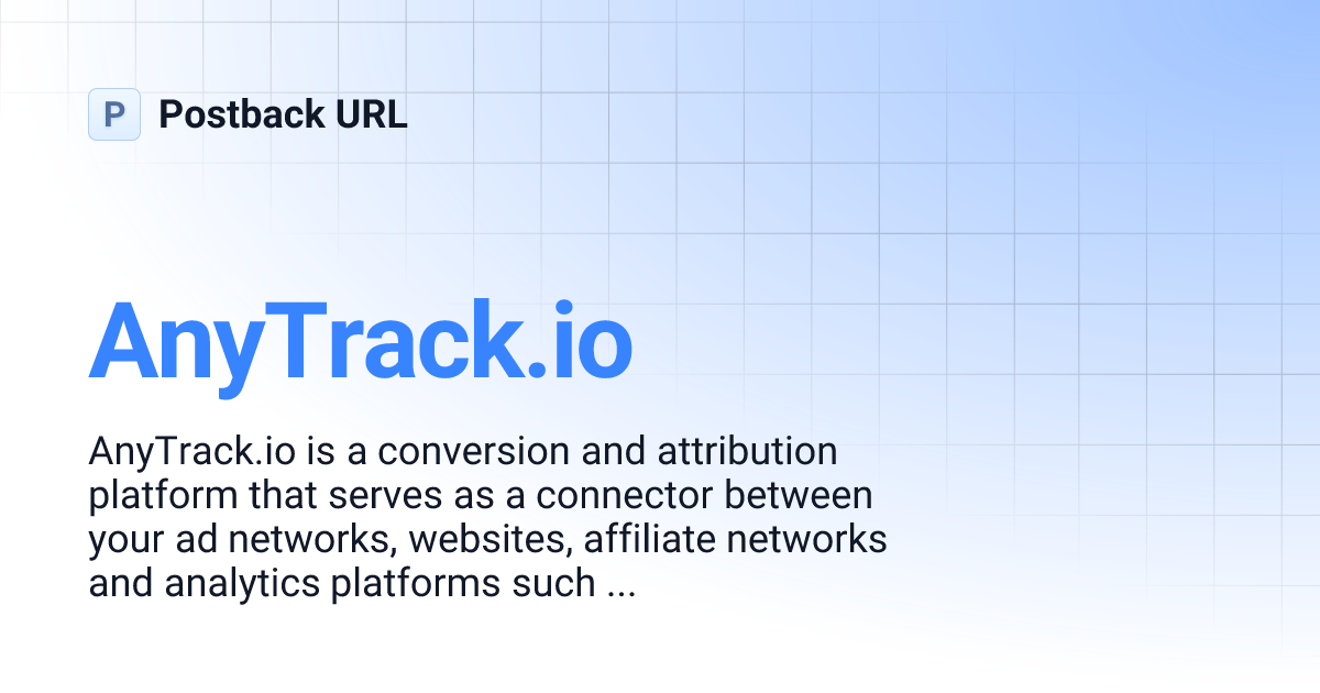 AnyTrack.io | Postback URL